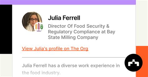 Julia Ferrell Director Of Food Security And Regulatory Compliance At