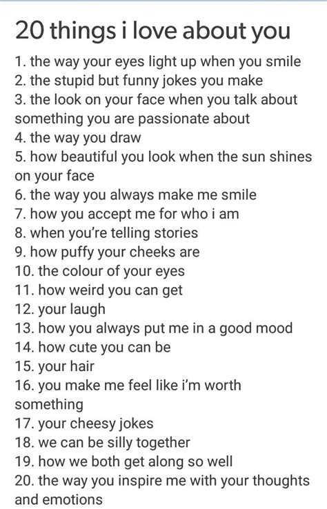 20 Things I Love About You San Valentino Suggerimenti Utili Ragioni