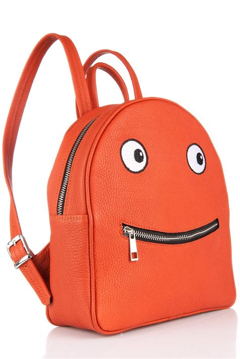 Laura Olaru Rucsac Mini Piele Argintie Smiley Endraro