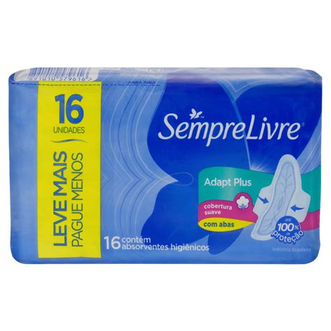 Absorvente Adapt Plus Com Abas 16 Un Suave Sempre Livre Drogasmil