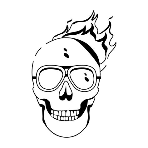 Trendy Burning Skull 34632029 Vector Art At Vecteezy