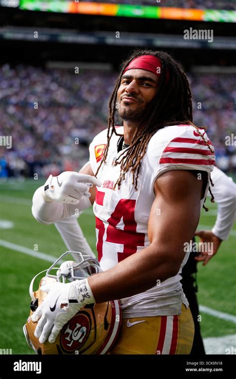 San Francisco 49ers Linebacker Fred Warner 54 Looks On During An Nfl