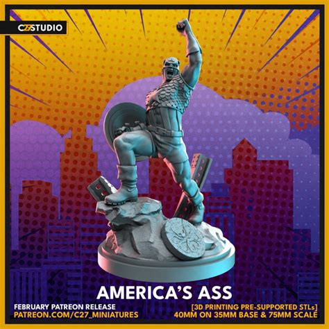 Americas Ass Aka Captain America Classic By C27 For 40mm Wargaming