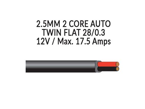 2core 2 5mm Flat 12v Cable 28 0 3mm Homestead Caravans
