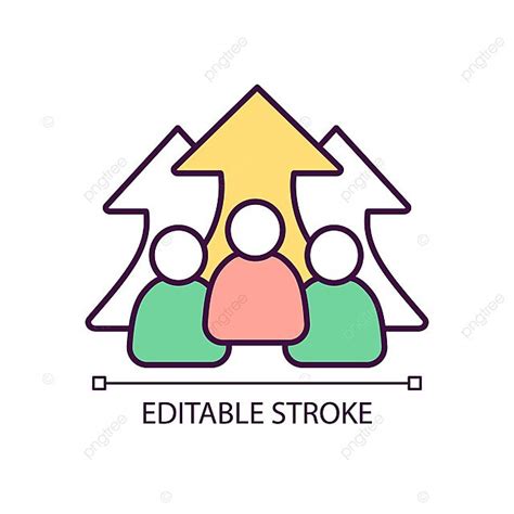 Population Growth Rgb Color Icon Increase Development Lineart Vector Increase Development