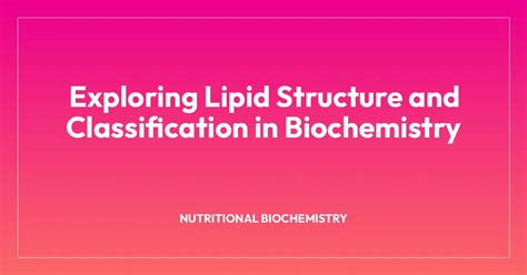 Exploring Lipid Structure And Classification In Biochemistry Dietetics Academy