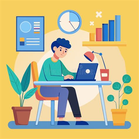Man Analyzing Data And Report Charts Cartoon Vector Illustration Stock