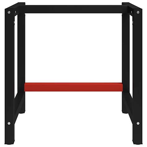 Vidaxl Work Bench Frame Metal 80x57x79 Cm Black And Red Metal Frames