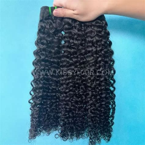 Raw Filipino Hair Weave Bundle Jerry Curl Kissy Hair