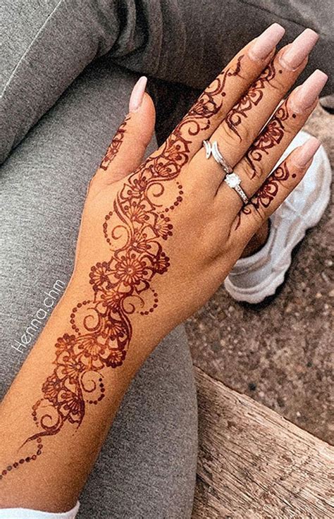 Flower Henna Hand Tattoos