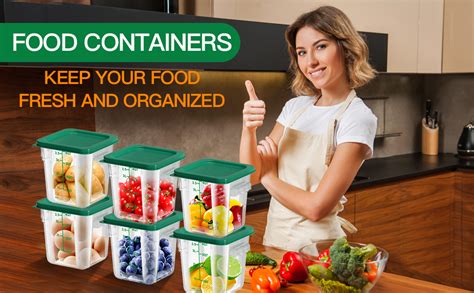 Feybuosk 4 Pcs 4qt Food Storage Containers With Lid Square