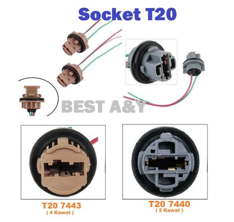 Jual Socket Soket Fitting Lampu T20 7440 7443 Tancap Sein Sen Rem