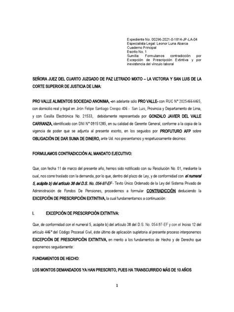 Contradiccion Pdf Estatuto De Limitaciones Ley Procesal