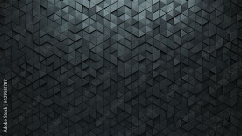 Polished Triangular Mosaic Tiles Arranged In The Shape Of A Wall 3d