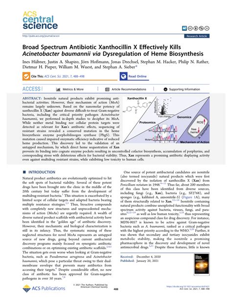 Pdf Broad Spectrum Antibiotic Xanthocillin X Effectively Kills