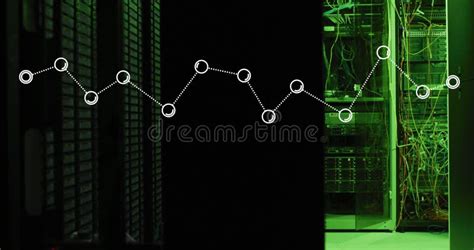 animation of graphs over illuminated data server systems in server room