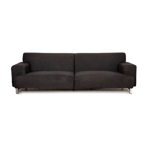 Sofa 2 Sitzer Leder Anthrazit Wk Wohnen Cocoli