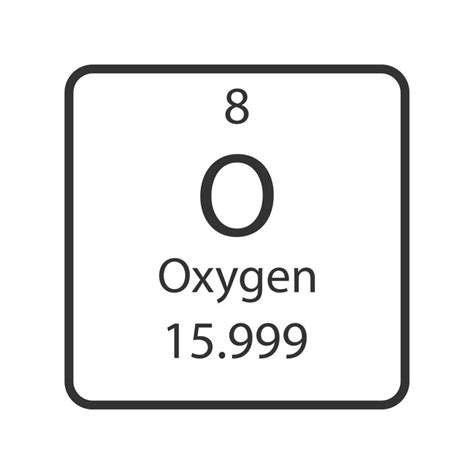 Oxygen Symbol Chemical Element Of The Periodic Table Vector