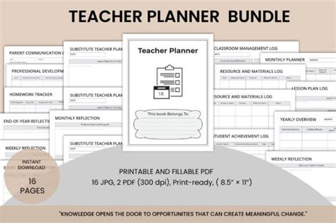 Teacher Planner Bundle Template Graphic By Armanmojumdar49 · Creative