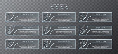 벡터 인포 그래픽 디자인 Ui 템플릿 투명 유리 라벨 및 아이콘 0명에 대한 스톡 벡터 아트 및 기타 이미지 0명 개념 그래픽 사용자 인터페이스 Istock
