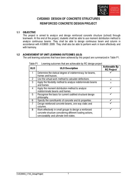 Rc Assignment Specification Pdf Beam Structure Reinforced Concrete