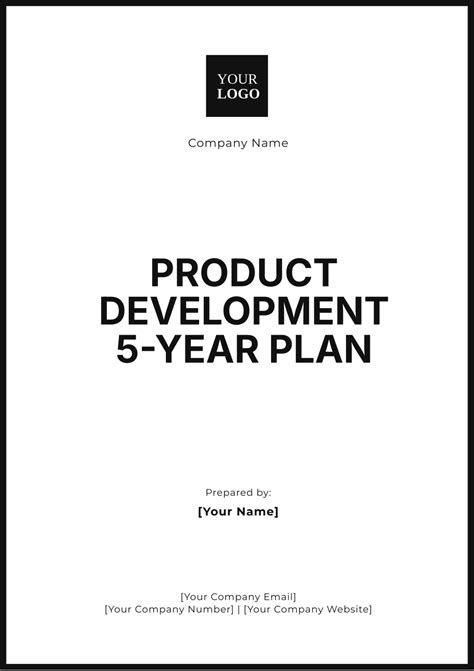 Product Development Project Plan Template