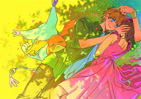 Yagami Hikari Tailmon Takaishi Takeru And Patamon Digimon And 1 More Drawn By Ojing Oppa O