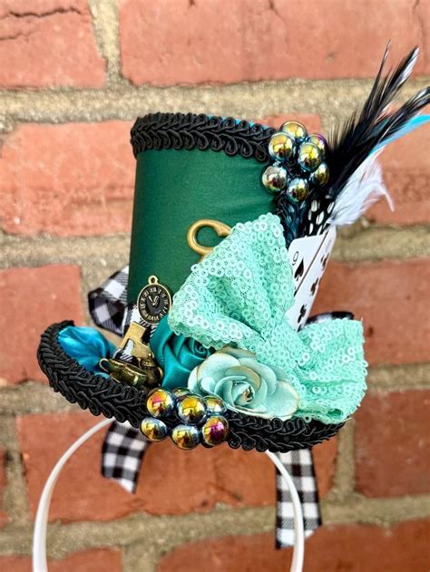Mad Hatter Tea Party Hat Alice In Wonderland Top Hat Headband Blue