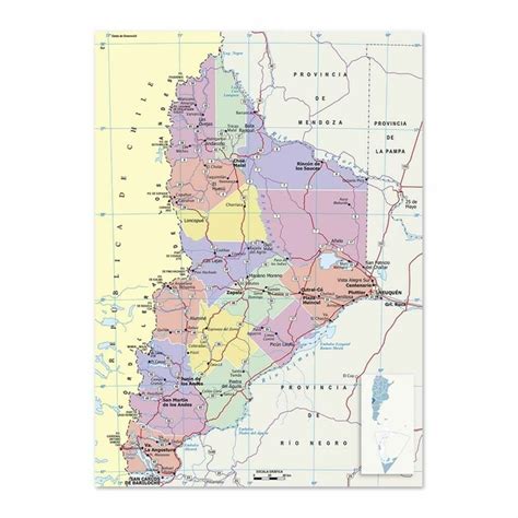 Mapa Politico Neuquen Comprar En Láminas Y Pósters