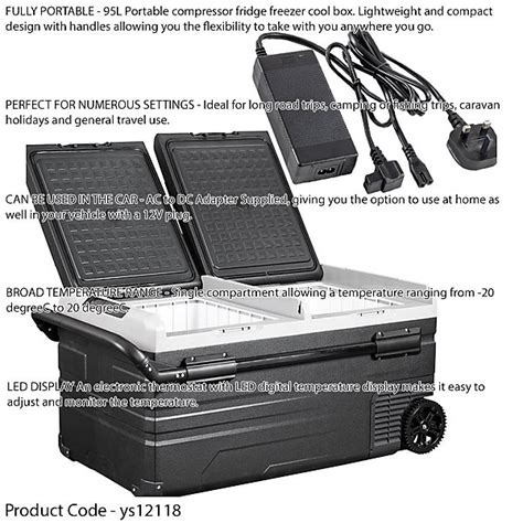Versatile 12v And 24v Vehicle Fridge Freezer With 230v Psu 95l Cool Box