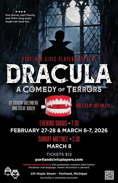 Portland 🦇 The Count Is Coming To Town 🩸 Dracula A Comedy Of