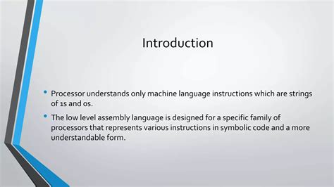 Part Iintroduction To Assembly Language Pptx