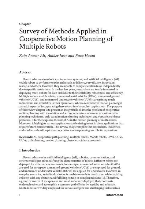 Pdf Survey Of Methods Applied In Cooperative Motion Planning Of