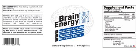 Brain Energy Rx Herbal Groups