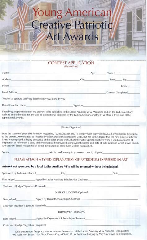 Williamsburg Jr Sr High Art Forms And Contest Rules Vfw