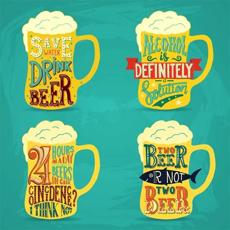 Vintage Calligraphic Grunge Beer Design Stock Vector Image By