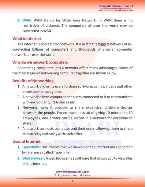 Class 3 Computer Science Chapter 8 Internet