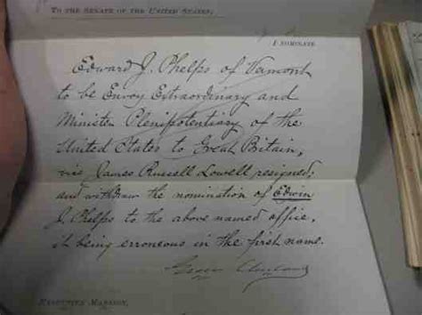 Edward Not Edwin Phelps Minister To The Uk Nomination 1885 Rice