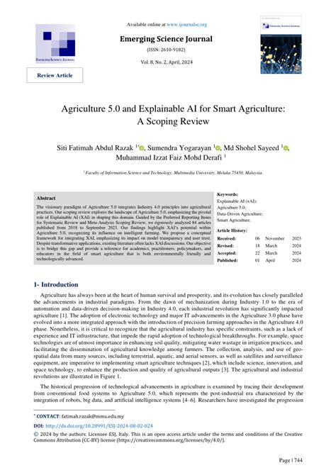 Pdf Agriculture 50 And Explainable Ai For Smart Agriculture A Scoping Review