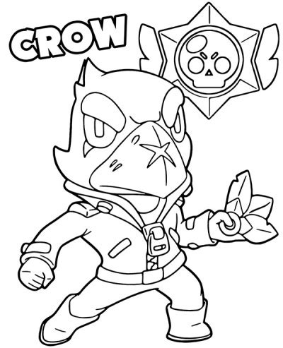 Crow Coloring Sheet Brawl Stars Pictures