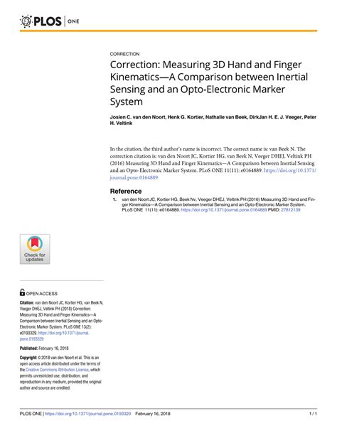 Pdf Correction Measuring 3d Hand And Finger Kinematics—a Comparison Between Inertial Sensing