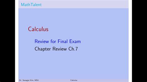 Mathtalent Calculus Chapter Review 7 Integrals And Transcendental