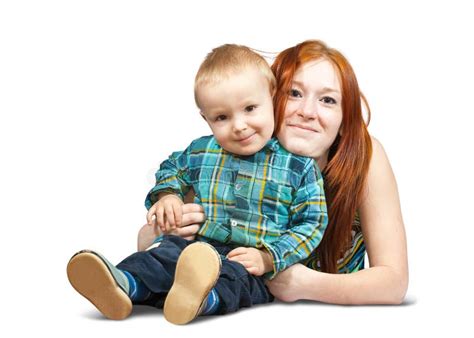 Mutter Mit Ihrem Sohn Stockbild Bild Von Ausschnitt