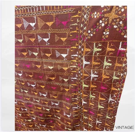 Vintage Phulkari Bagh Original Handwork Textile From Punjab India With