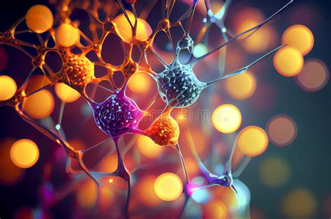 Neurons, Brain Cells, Neural Network Concept, Generative Ai Illustration Stock Illustration ...
