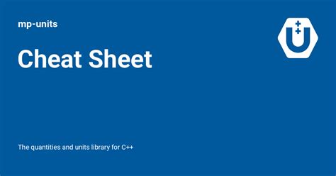 Cheat Sheet Mp Units