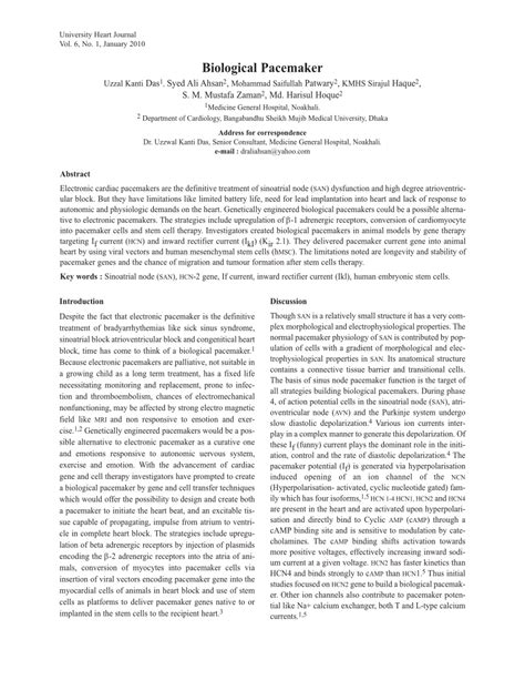 Pdf Biological Pacemaker