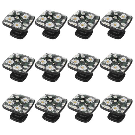 12 Pack Daisy Kitchen Cabinet Square Knob Cabinet Hardware For Dresser Drawer Cabinet Pulls