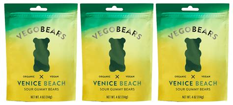 Candy People Vegan Sour Gummy Bears Lemon Apple Pineapple 4 Ounce 3