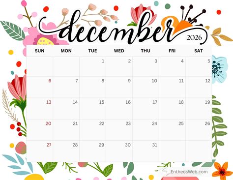Floral 2026 Calendar Free Monthly Printables Entheosweb